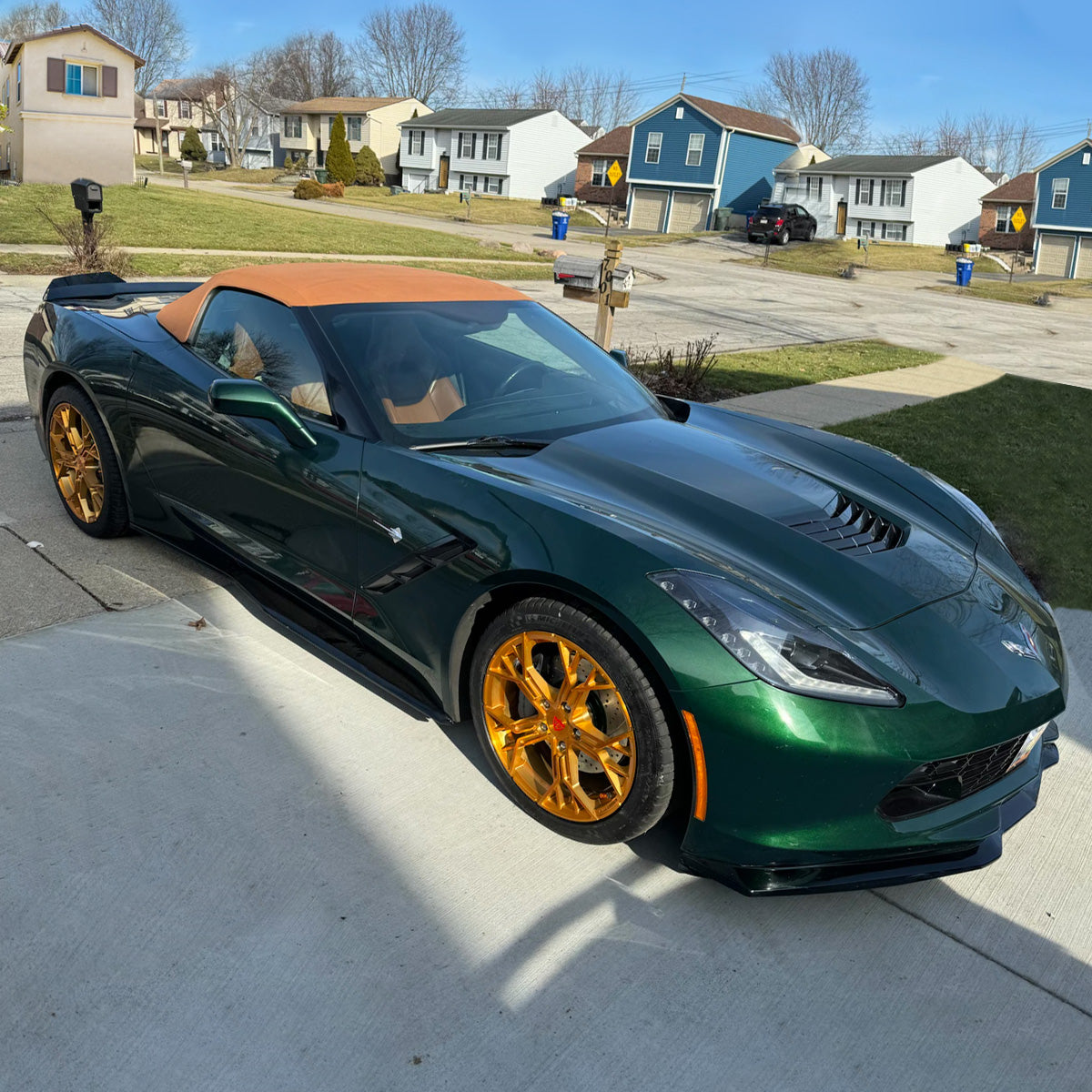 Corvette C7 ZR1 Custom Deep Dish Forged Wheels: RV-T081, Blue Carbon ...